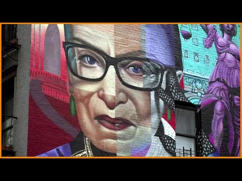 Ruth Bader Ginsburg mural unveiled in New York