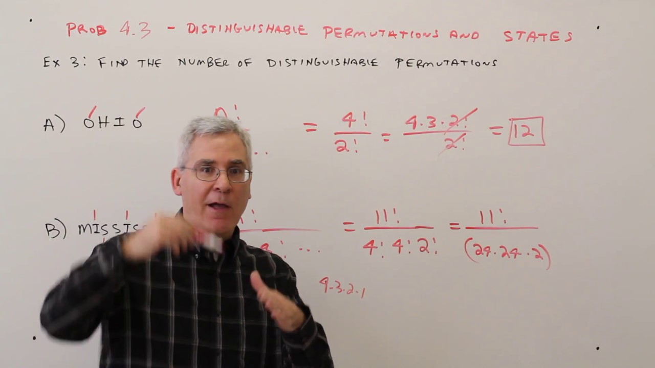 Prob 4.3--Distinguishable Permutations and States