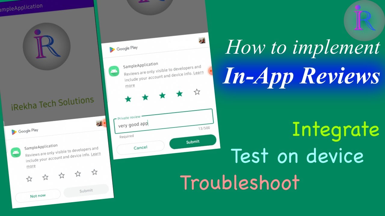 How to integrate and test the Google Play In-App Reviews API in android applications.