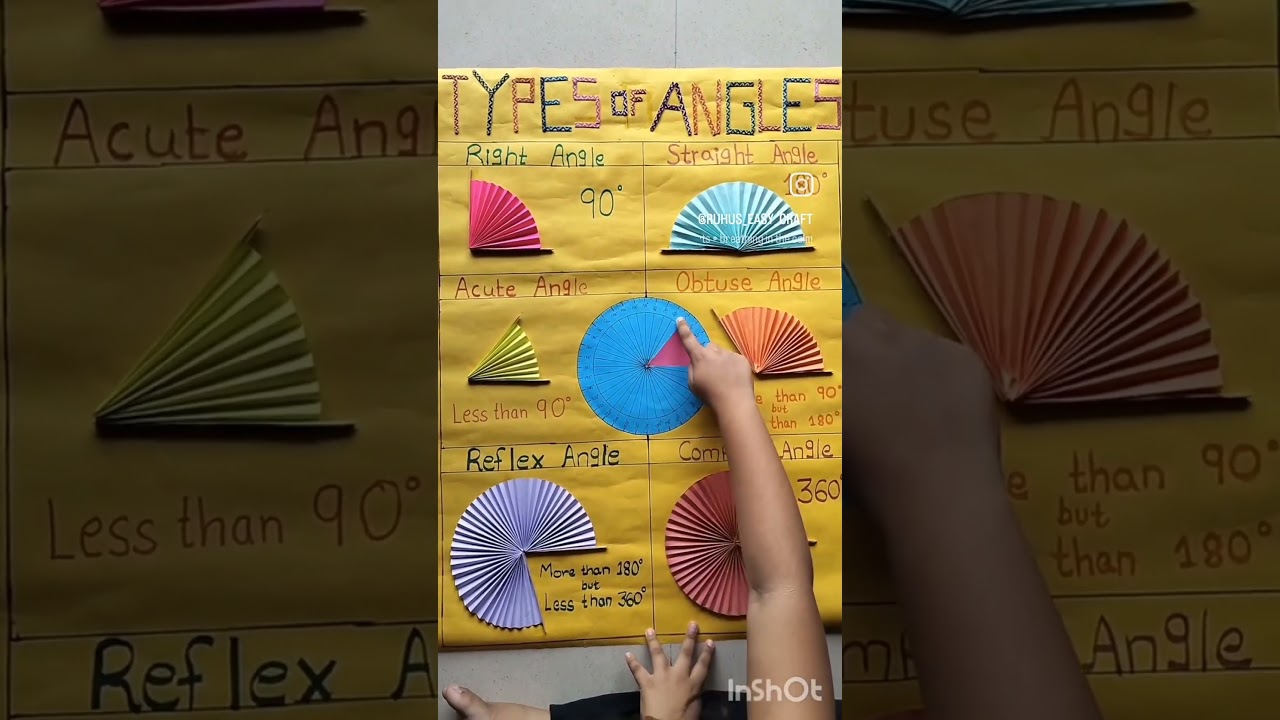 Types of Angles...#angles #paperfan #chart #typesofangles #easylearning #math #mathproject #project