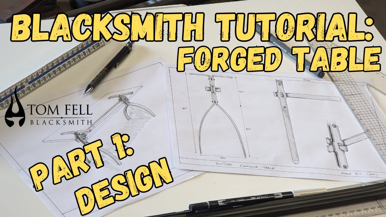 Blacksmithing Tutorial: Forging a Console Table (Full Process) – Part 1: Design & Full-Scale Drawing
