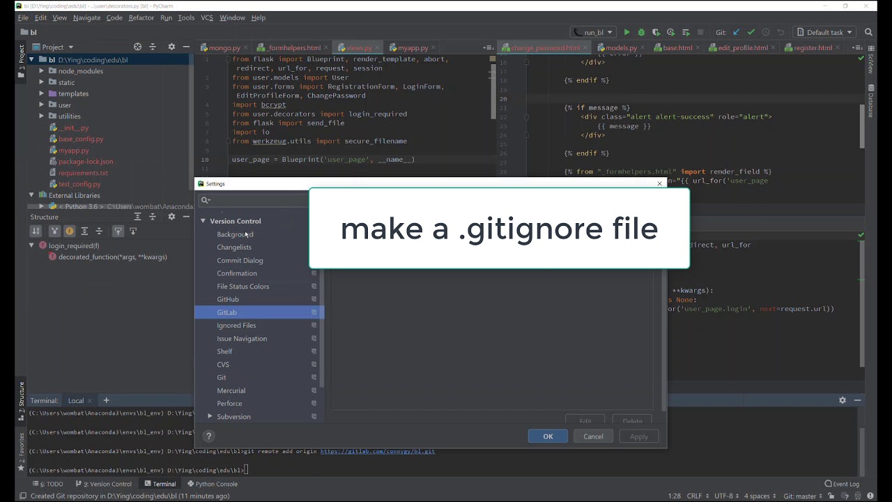 Pycharm integration with Gitlab