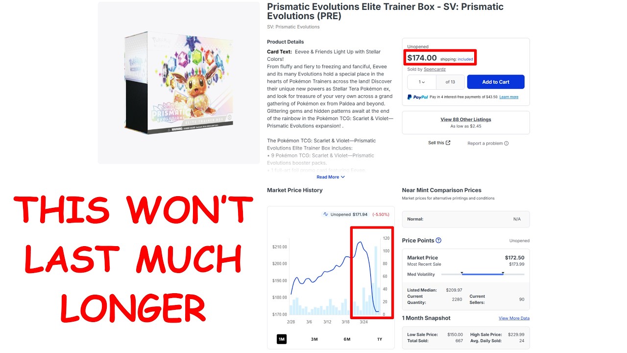 $175 Prismatic Evolutions ETBs Are Being Bought Out By Pokemon Investors