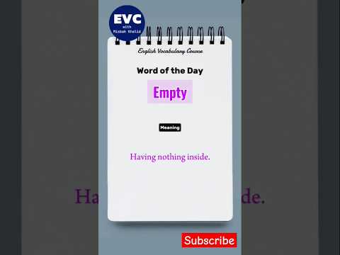"Empty" meaning in english| English Vocabulary Course