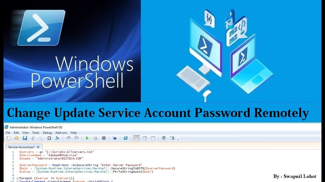 Powershell Script To Change Service Account or Update Password