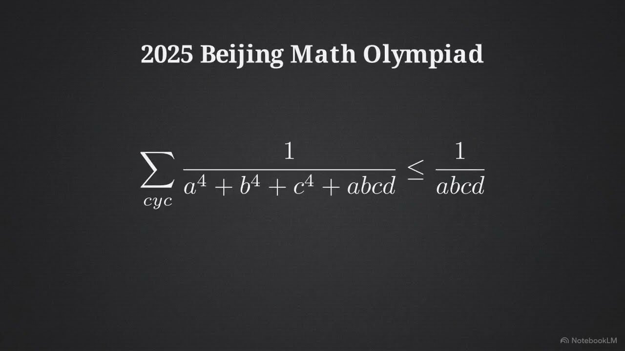 2025 Beijing Math Olympiad Inequality (feat. Google NotebookLM)