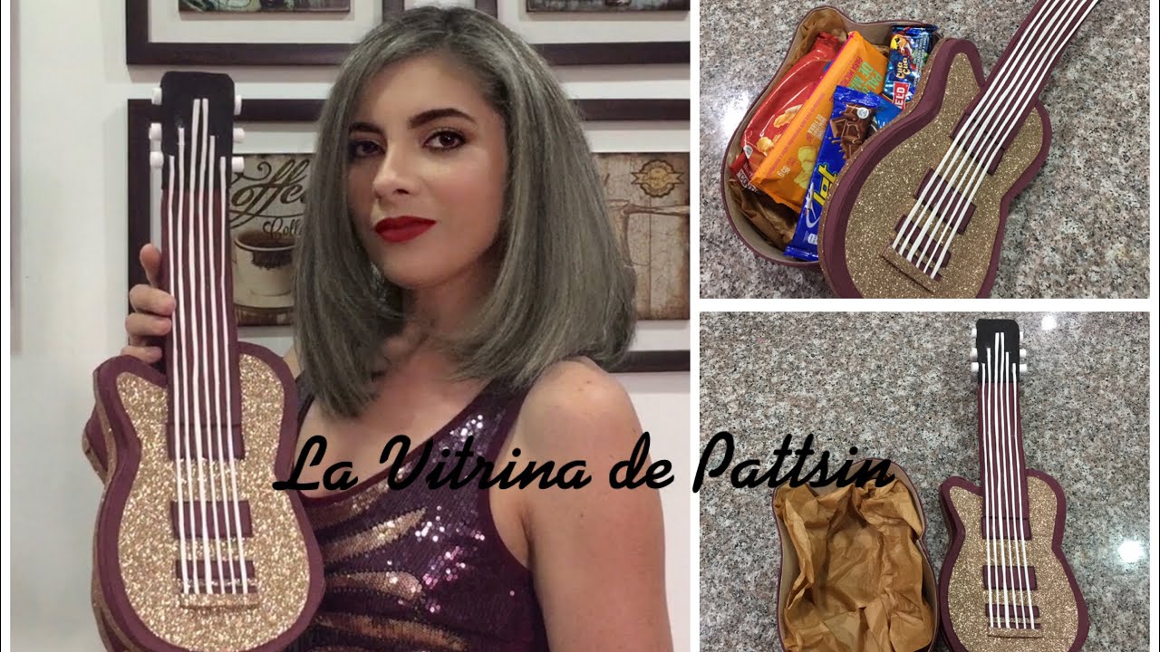 Caja de regalo con forma de guitarra, guitar shaped box  #cajaderegalo #instrumentosreciclados