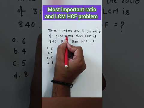 Three numbers are in the ratio of 3:5:7 and their LCM is 840 then find their HCF. #maths #shorts