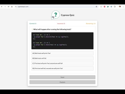 Cypress Quiz With Yevhen Laichenkov