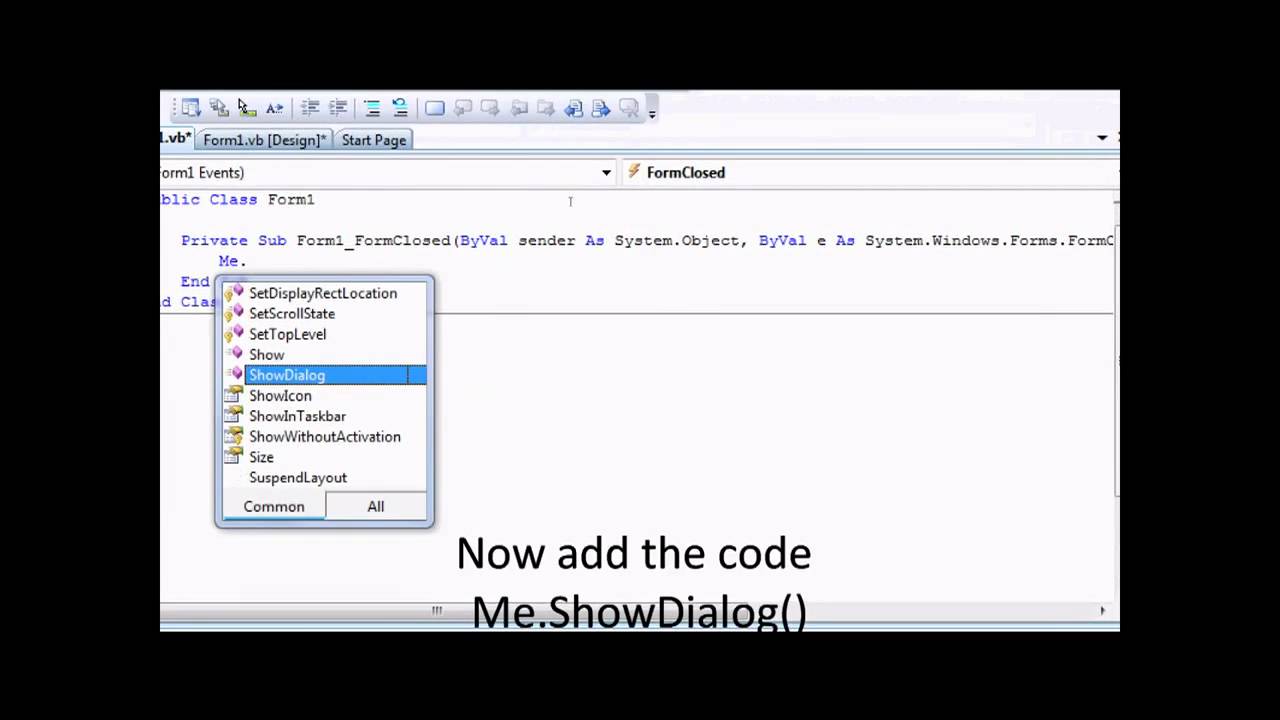 Visual Basic Tutorial:  How To Create A Form That Will Not Close - Codecall.net