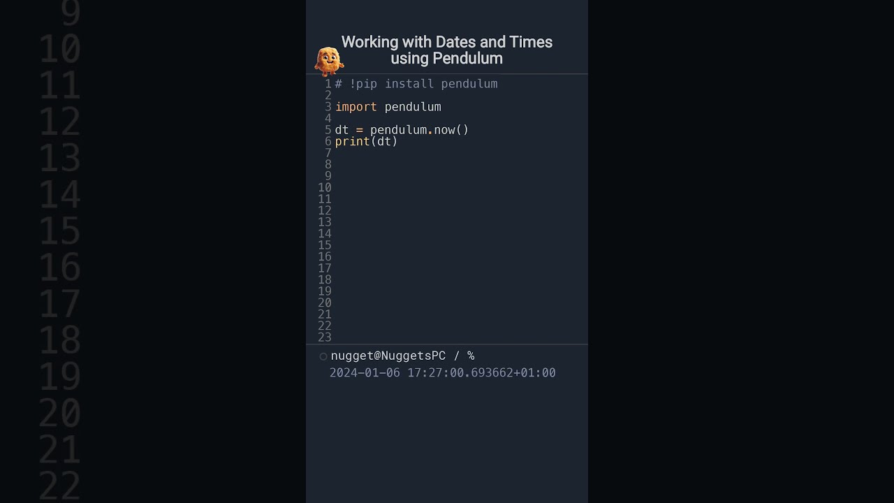 Working with Dates and Times using Pendulum in #Python | #DevNuggets