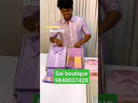 Traditional outfit||couple combo pack||semi silk saree with gents shirts vesti