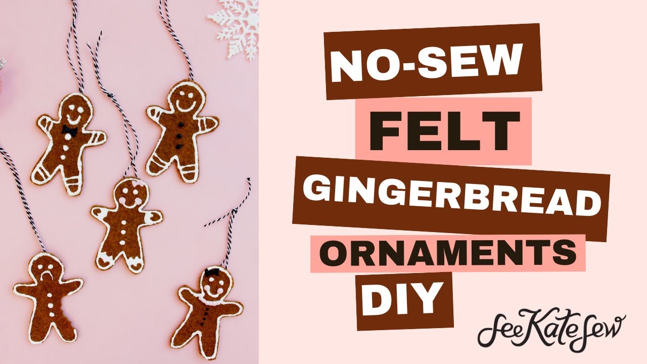 No Sew Felt Gingerbread Man Ornaments (with bite marks!)
