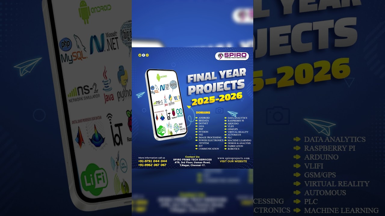 SPIRO PRIME TECH SERVICES Guarantees Innovative Quality for final-year IEEE Projects 2025-2026.