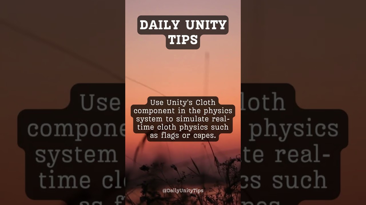 How to simulate cloth physics in unity? #FreeTutorials#UnityTips#UnityCommunity#GameDevTips