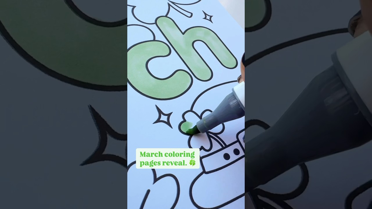 Printable coloring pages for the month of March! A calm down activity idea for bedtime. 💚🍀
