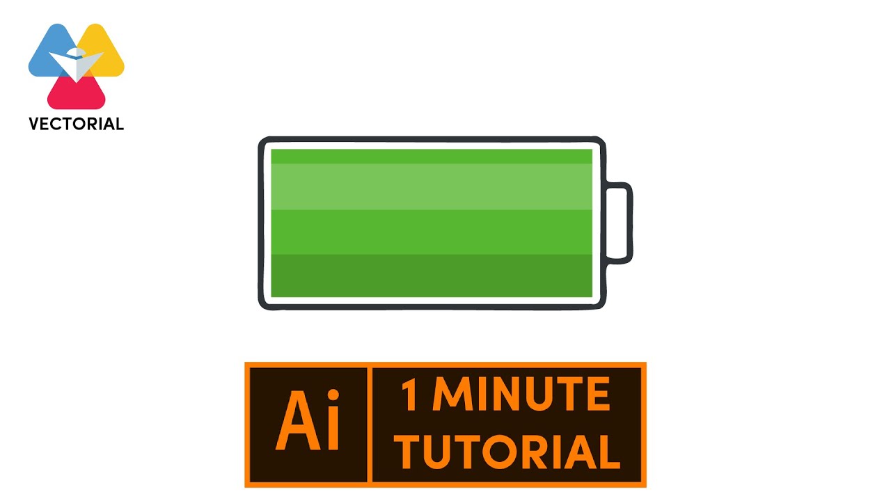 Battery tutorial in Adobe Illustrator - 1 Minute tutorial for beginner