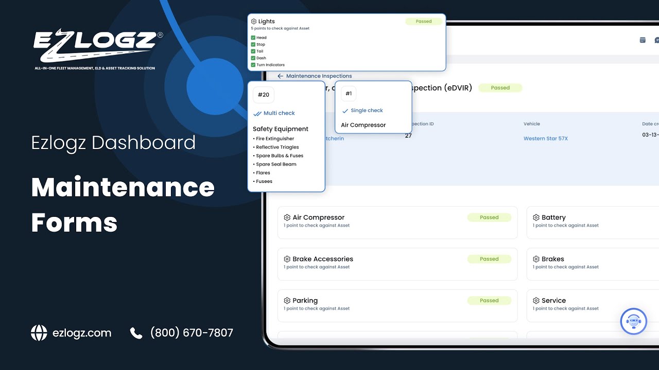 EZLOGZ DASHBOARD: MAINTENANCE FORMS