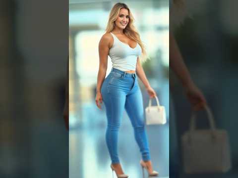 White Top & Blue Jeans Fashion #aiart #aigirl