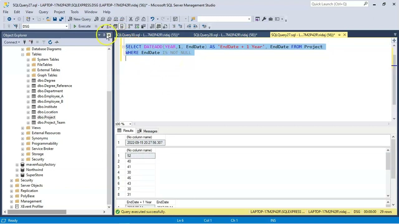 Using DATEADD Function in MS SQL SERVER