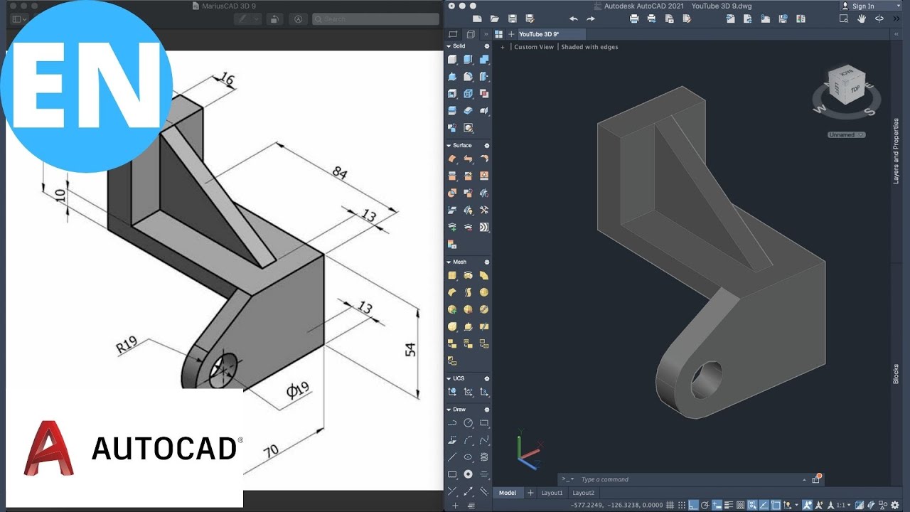 AutoCAD | 3D Tutorial for Beginners | Exercise 9
