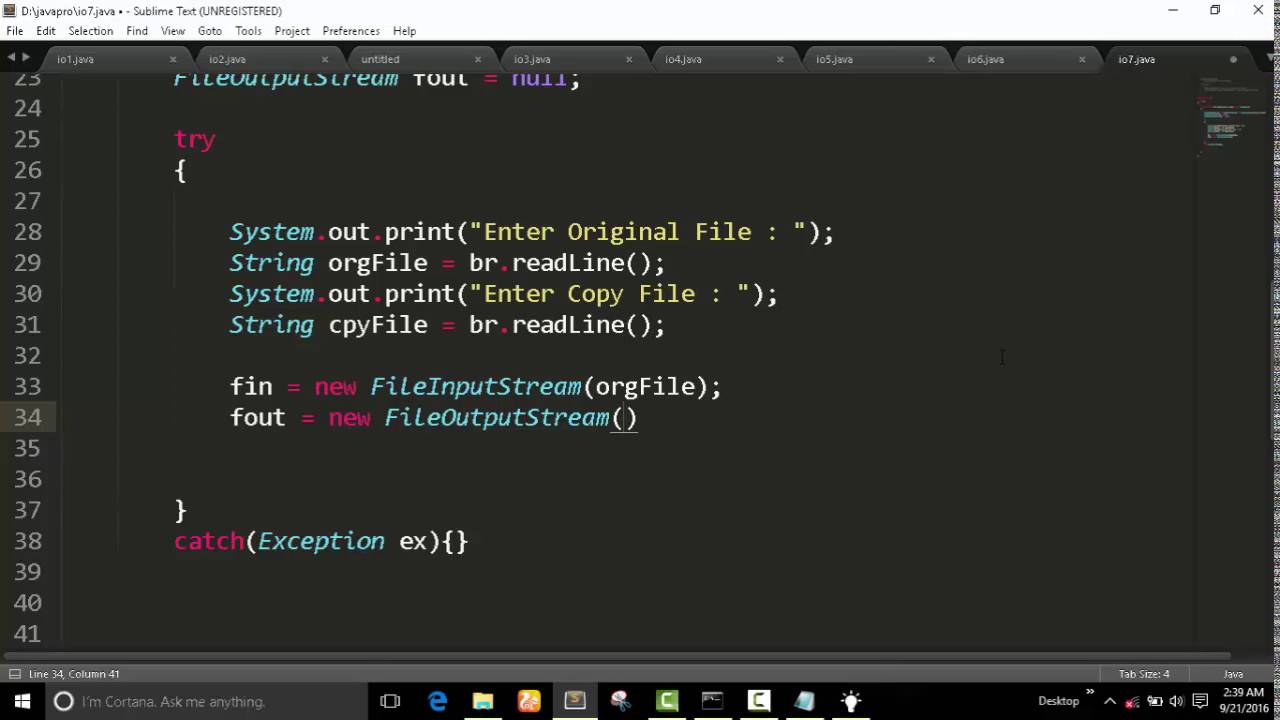 Copy File from another file : IO Management : Java Program