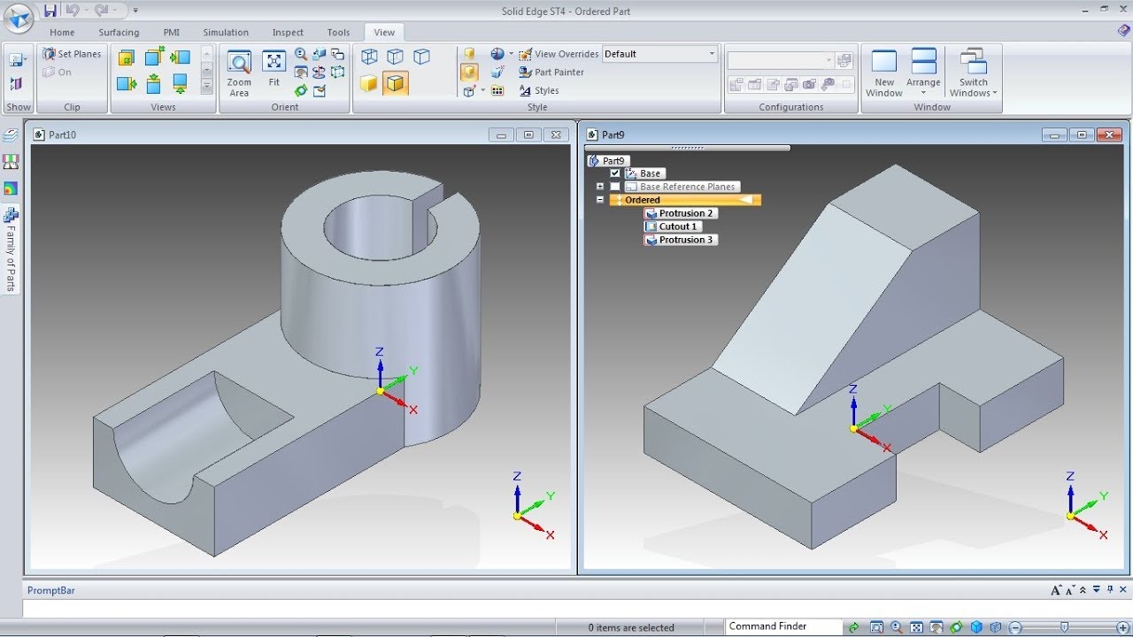 Solid Edge Practice Tutorials for Beginners - 3 | Solid Edge Part Modeling Exercises Tutorial