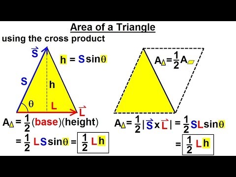 Calculus 3: Vector Calculus in 3-D (26 of 35) Area of a Triangle Using the Cross Product