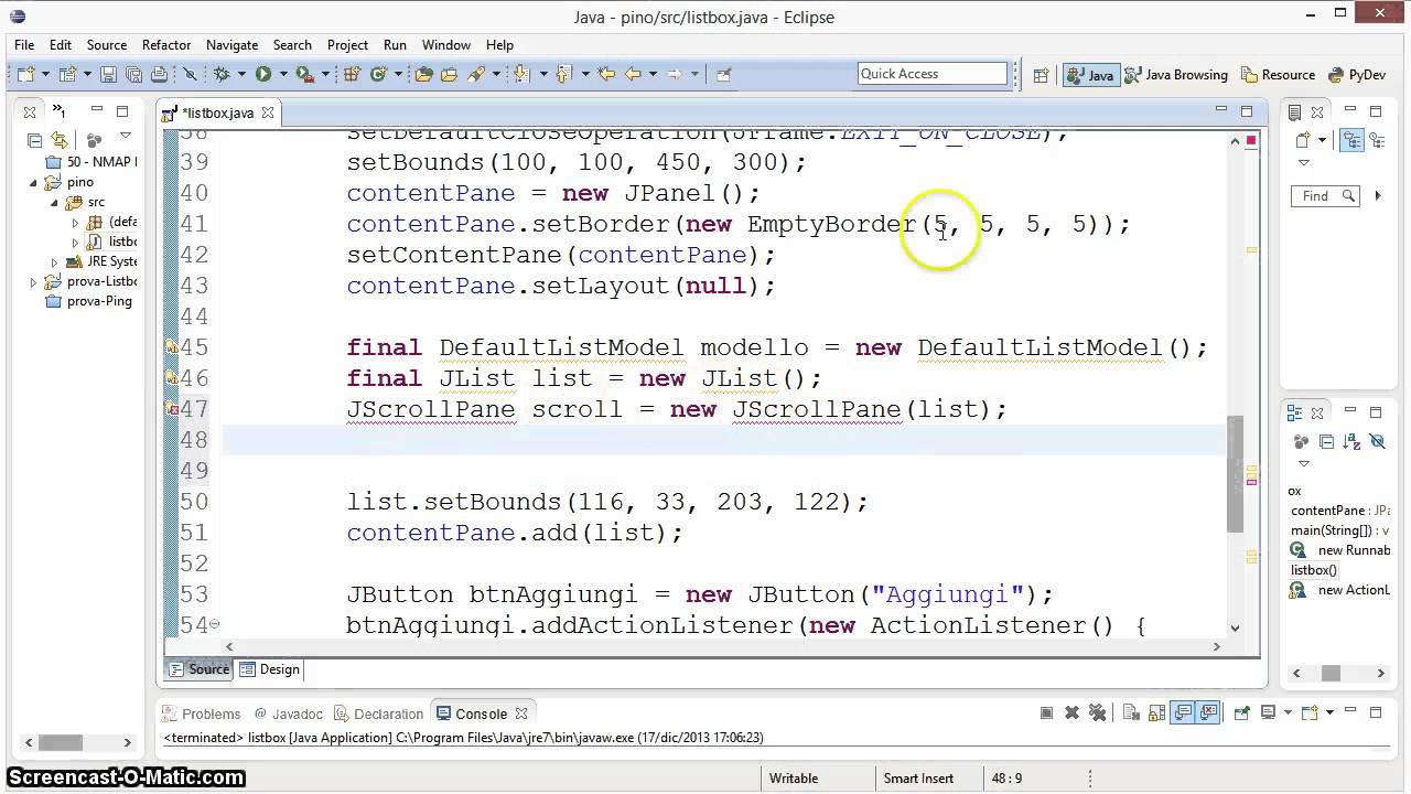 Tutorial 34 - Listbox (1 di 3) (Java)