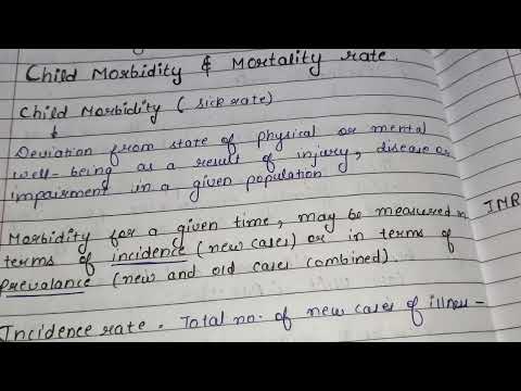 Notes Of Child Morbidity And Mortality Rate (pediatrics) (Bsc Nursing And Gnm).
