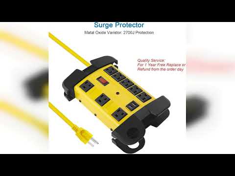 Review: Heavy Duty Power Strip with USB, Workshop 8 Outlet Surge Protector 2700 Joules, Indust...