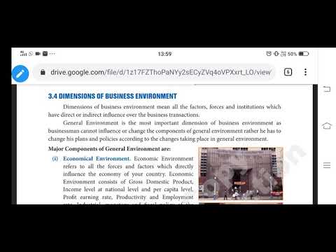 Dimensions of Business Economic Environment ch-3 class 12 in hindi