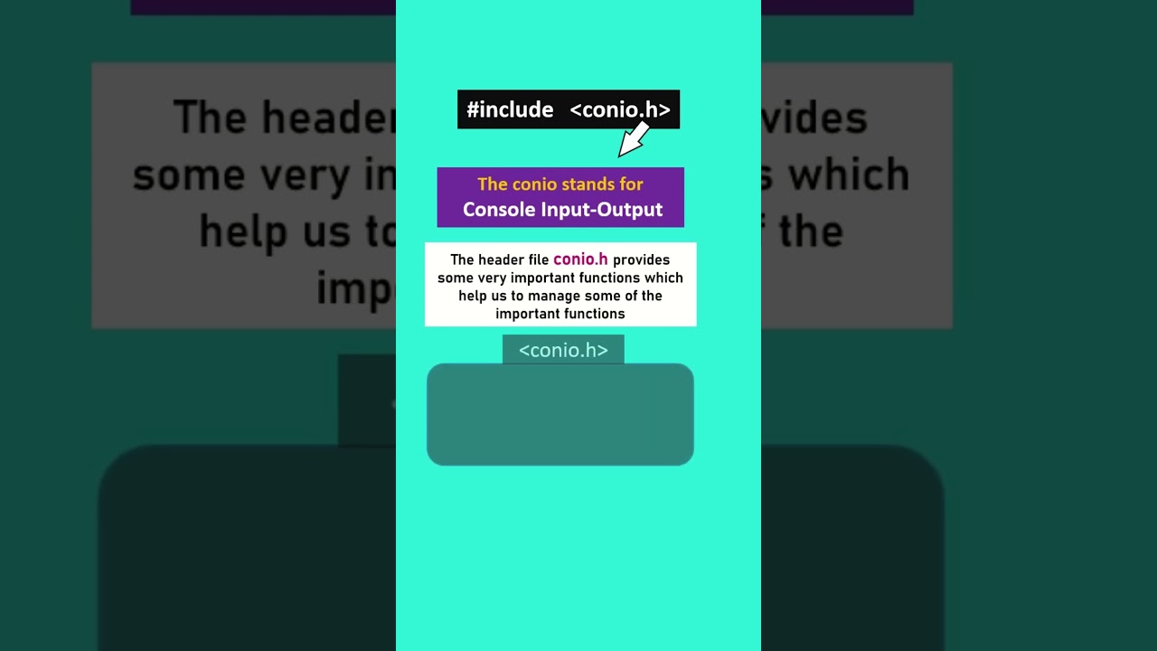 conio.h / #FUSC++ / #shorts  / #shortsvideo /@FardinUddinShaik