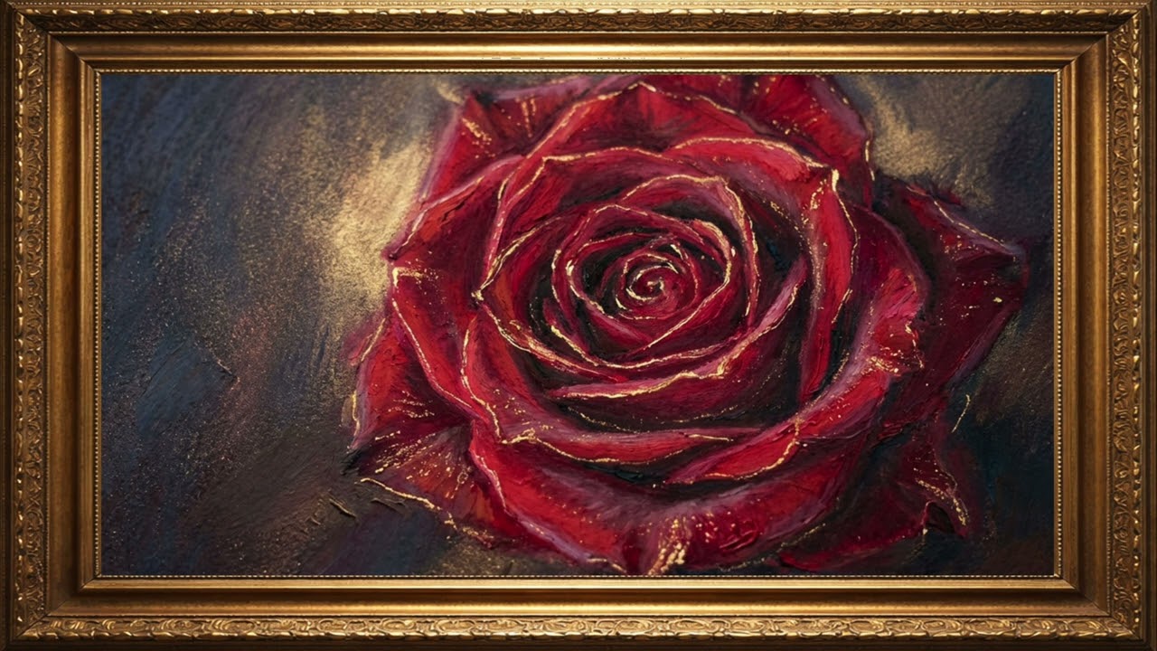 Ruby Gold Rose | Luxury 4K Frame TV Art Display