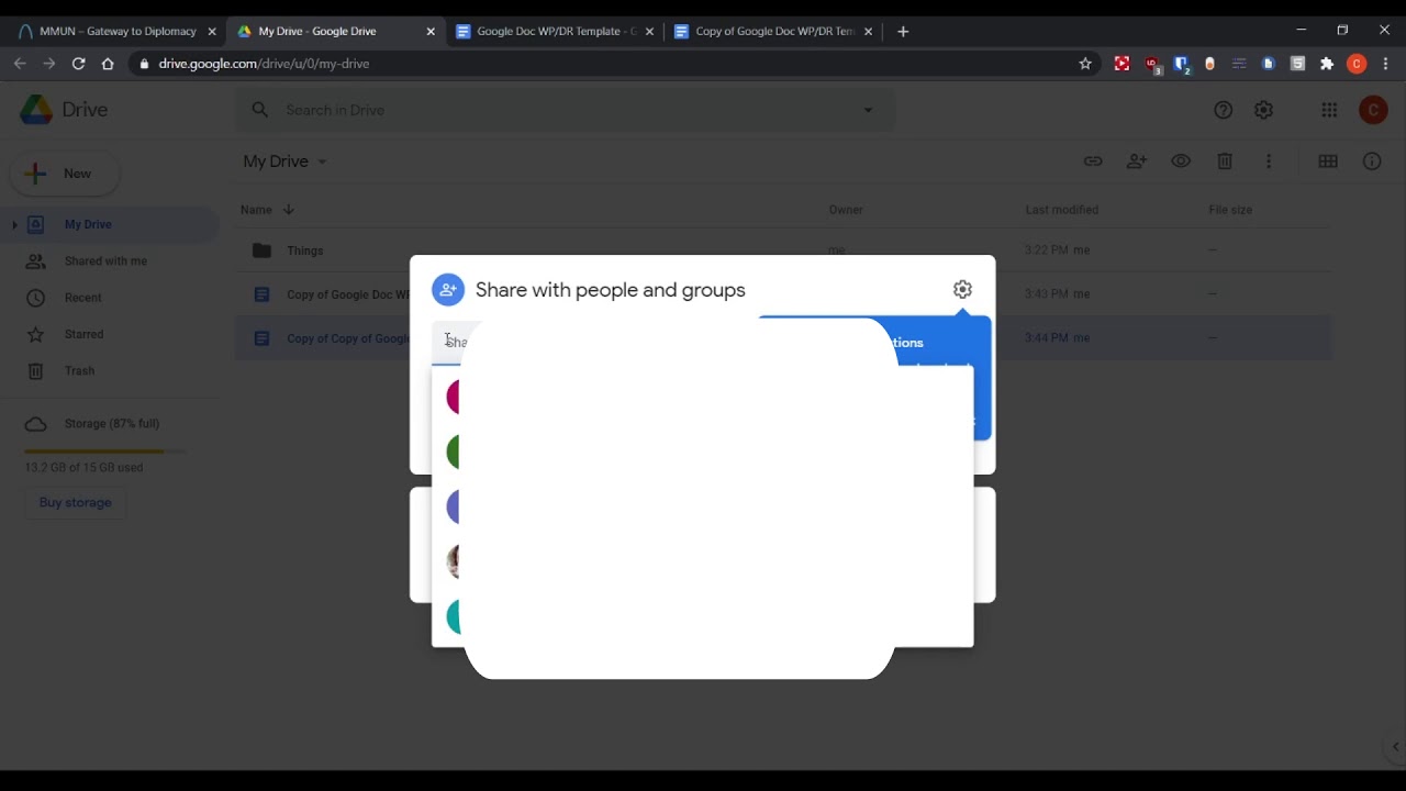 Working Papers at MMUN