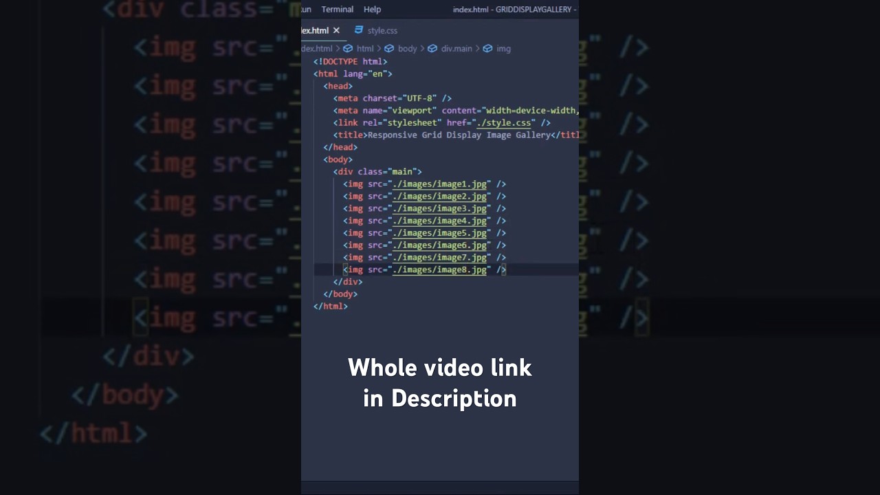 How to create Responsive Image Gallery Layout using CSS display Grid | HTML and CSS Tutorial