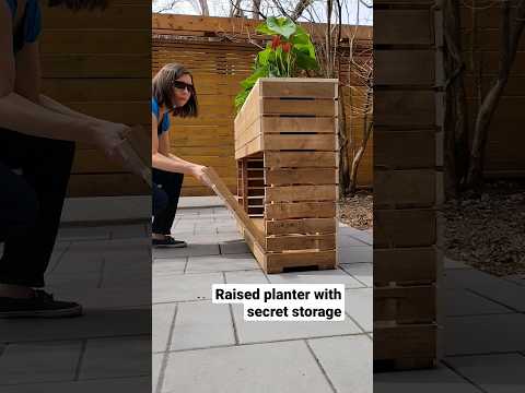 Planter box with hidden storage #shorts