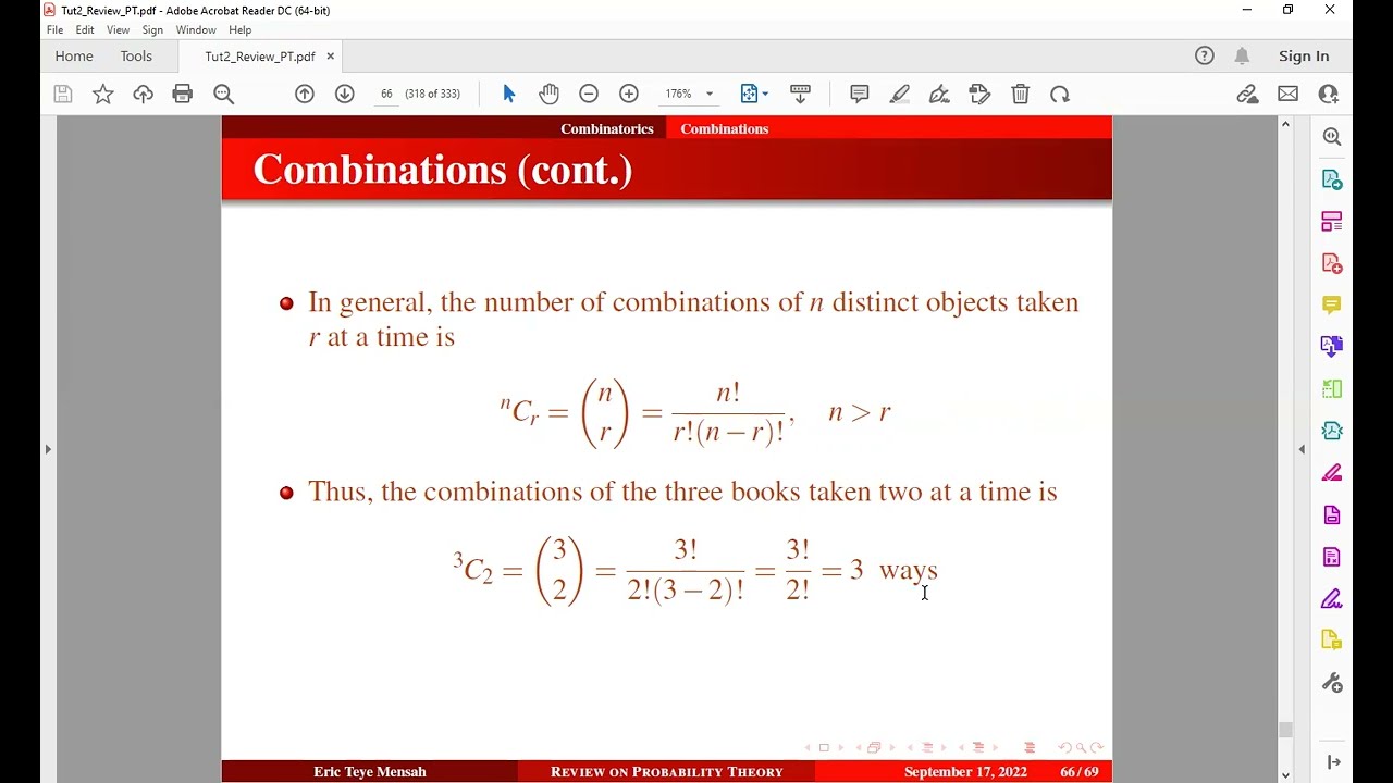 Combinatorics || Combinations With Solved Example and Exercise || Tutorial 2 (J)