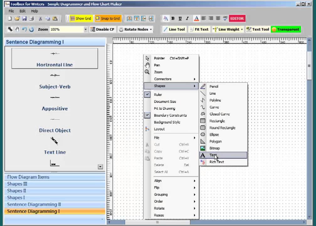 Quick Start Guide - Sentence Diagramming Software