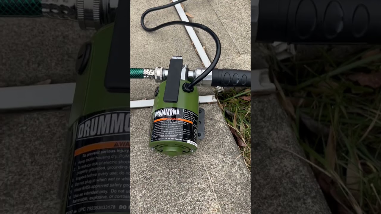 Removing water from pool cover with Drummond 1/10 HP non submersible transfer pump