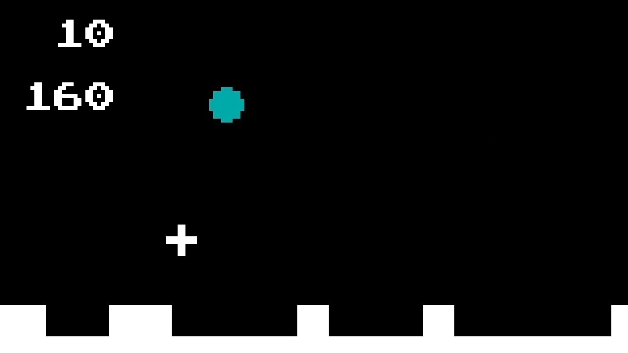 BOMB.BAS - GW-BASIC, 1-player bomb dropping target game