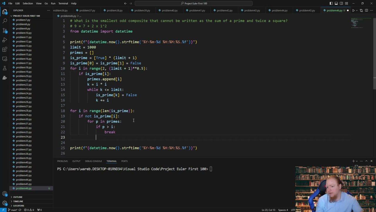 Project Euler Problem 46: Goldbach's Other Conjecture