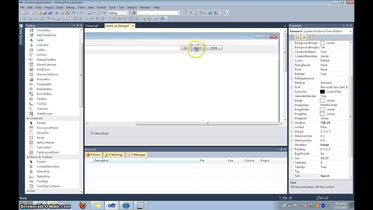 Visual Studio: Visual Basic Web Browser Tutorial