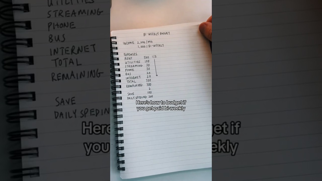 Paycheck budgeting if you get paid bi-weekly