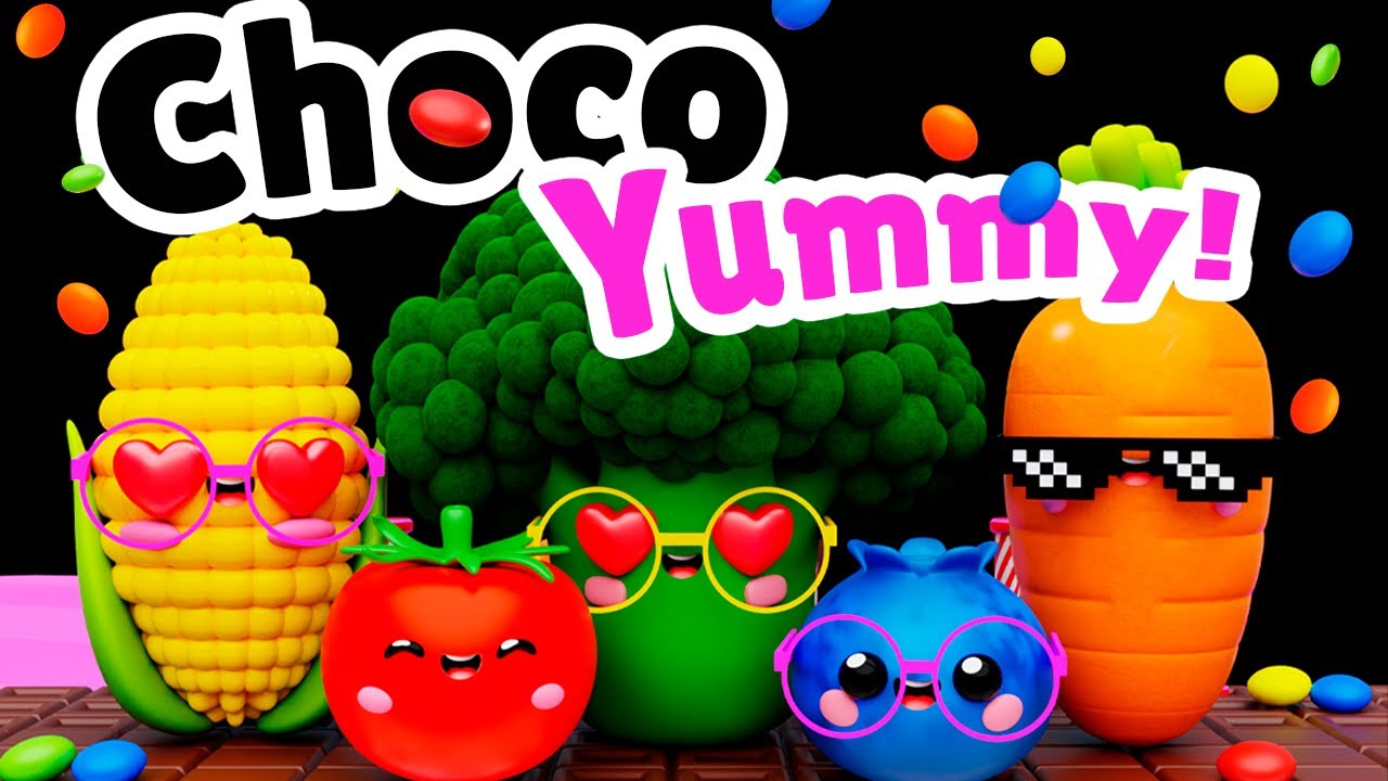 Baby Fruit Dancing - CHOCO YUMMY Song🍫🥳 🎈 | Fun Baby Sensory Video with Nursery Rhymes
