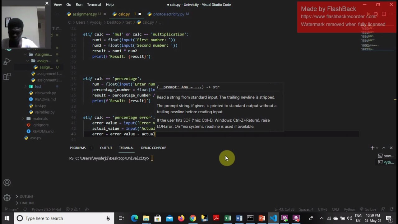 Make a simple calculator with python | Beginner Project