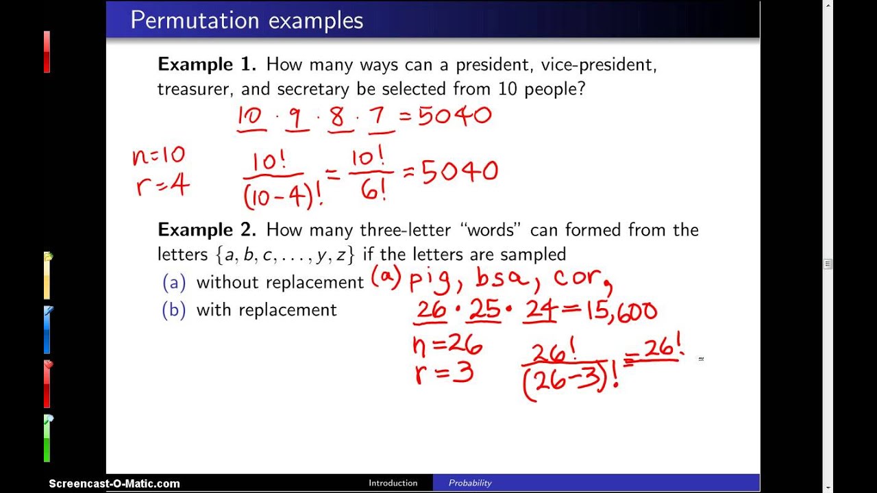 Permutations -- Example 2