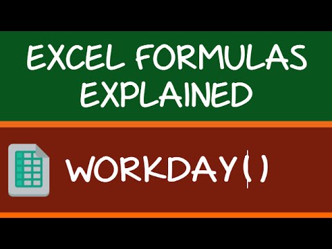WORKDAY Formula in Excel
