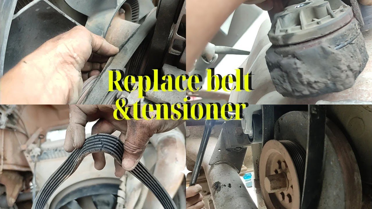 ENGINE FAN, ALTERNATOR, AC COMPRESSOR BELT AND TENSIONER ASSEMBLY FOR REPLACEMENT