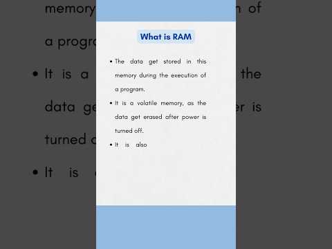What is RAM (Random access memory) | Computer Fundamentals |